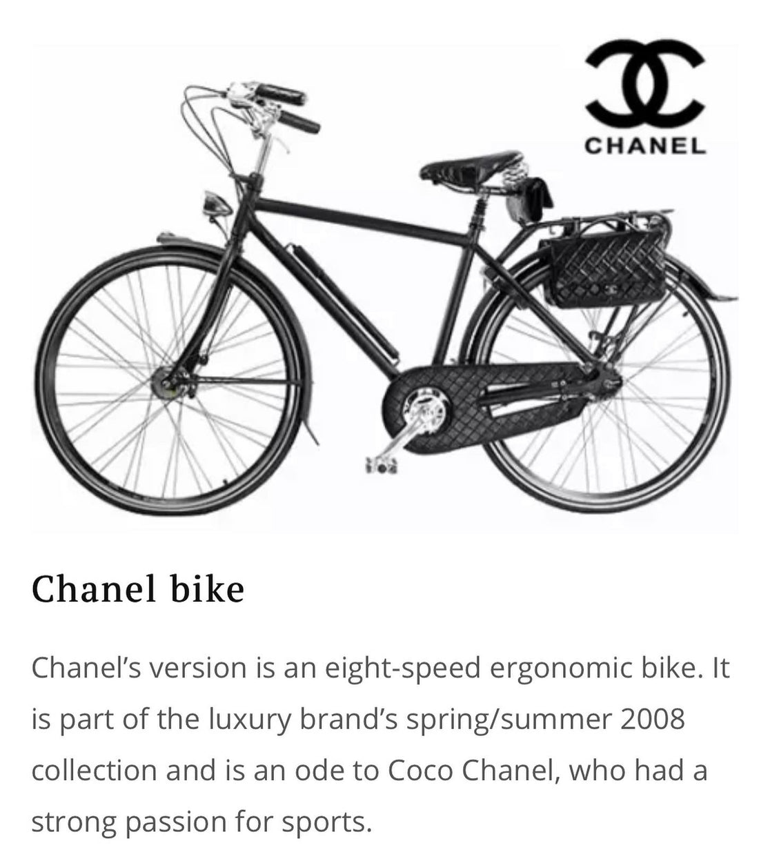 Chanel Bicycle – Weatherly Design